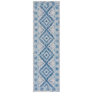 SAFAVIEH Courtyard Light Gray/Light Beige 2 ft. x 4 ft. Border Aztec ...