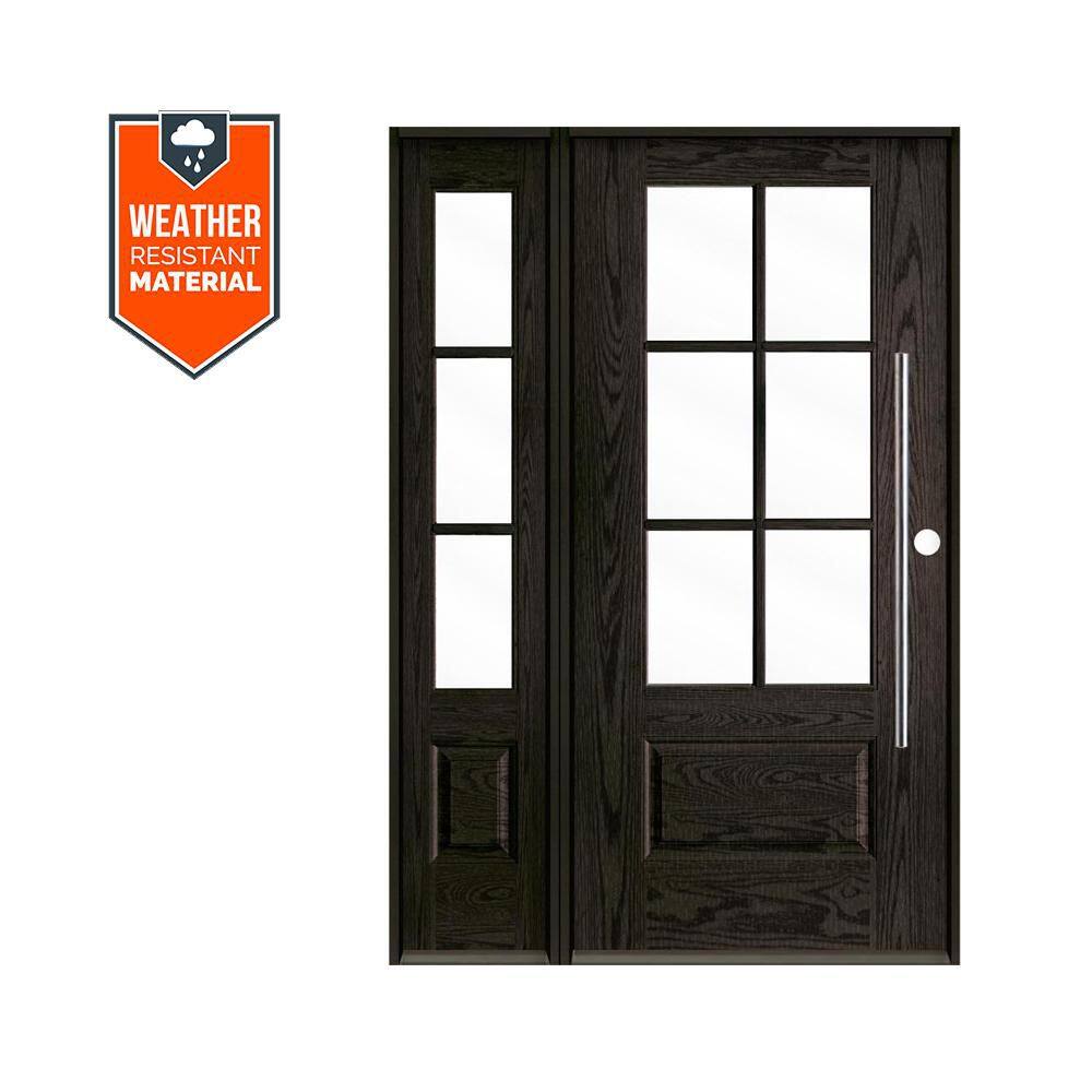 Krosswood Doors Faux Pivot 50 in. x 79 in. 6-Lite Left-Hand/Inswing ...