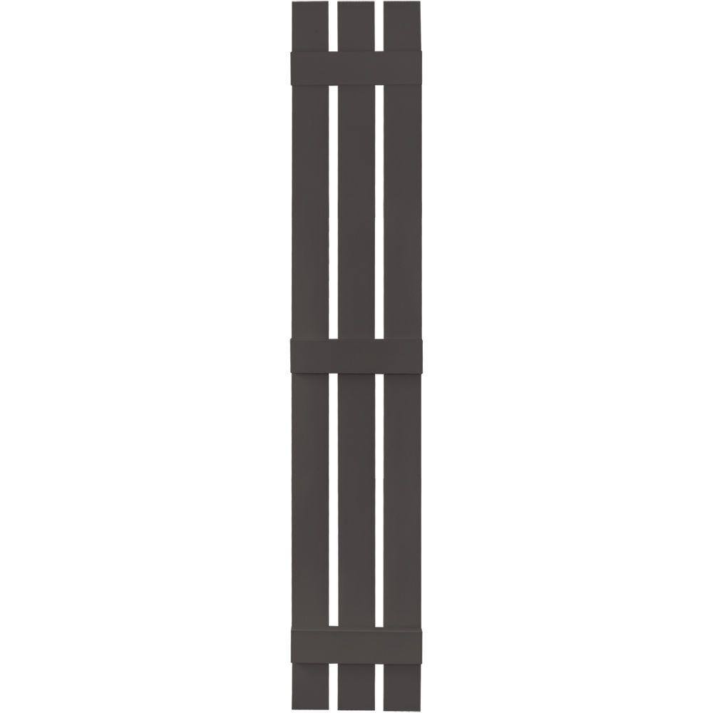 Builders Edge 12 in. x 75 in. Board-N-Batten Shutters Pair, 3 Boards ...