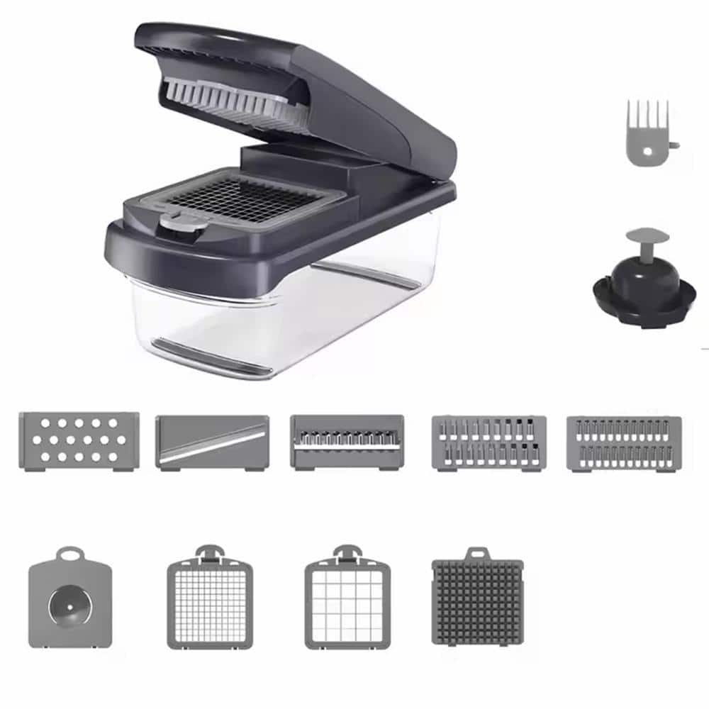 Lynzavix Stainless Steel 12-in-1 Vegetable Chopper with 7-Blades, Egg ...