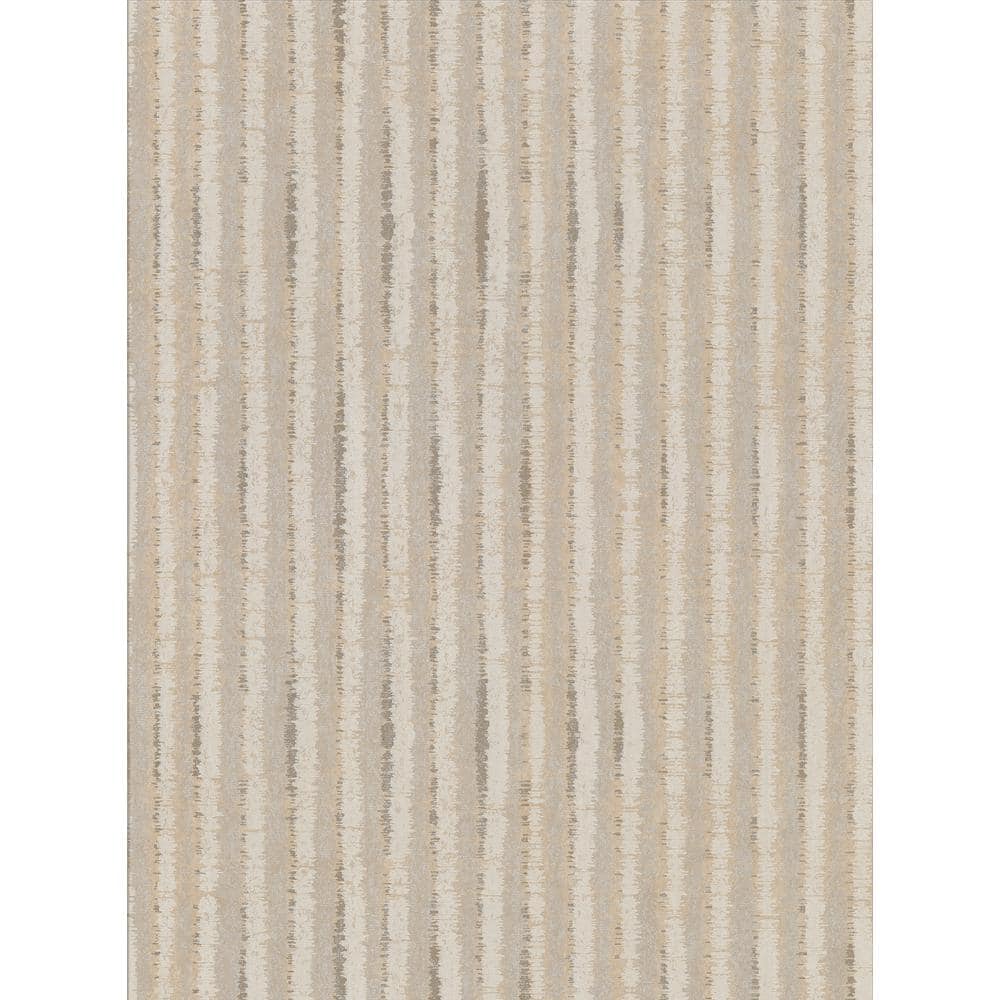 Brewster Annabeth Beige Distressed Stripe Paper Strippable Wallpaper ...