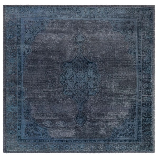 SAFAVIEH Classic Vintage 6 ft. x 6 ft. Blue/Gray Distressed Abstract ...