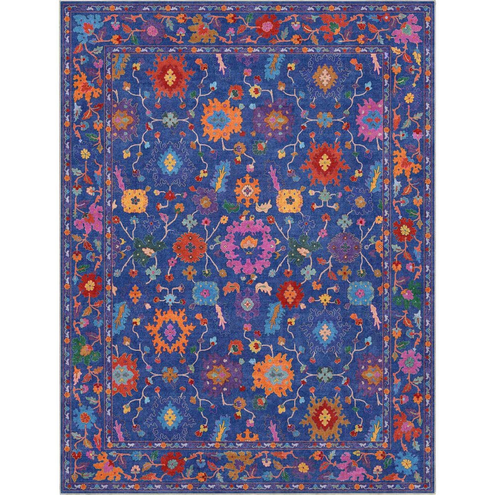 Well Woven Ushak Bodrum Modern Vintage Persian, Blue 3 ft. 11 in. x 5 ...