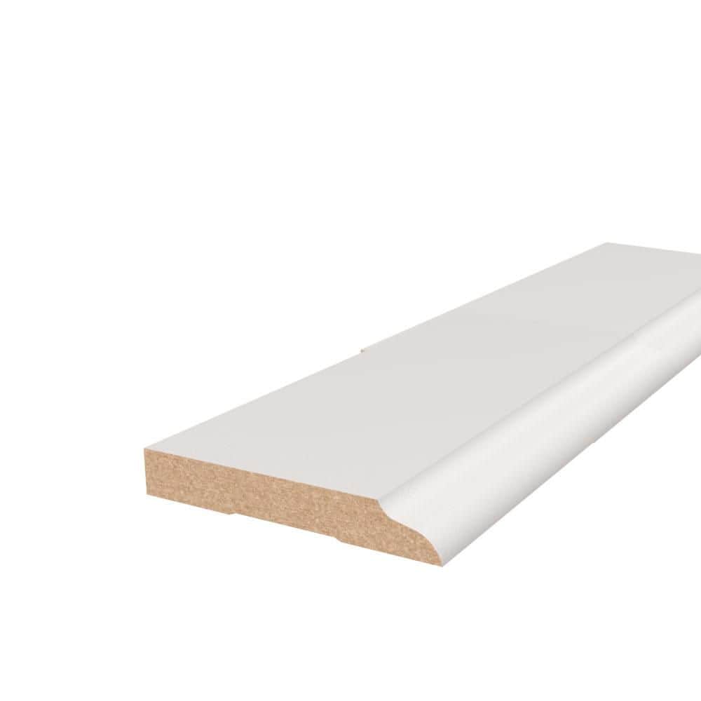 HOUSE OF FARA 1/2 in. D x 3-1/4 in. W x 96 in. L Primed MDF Baseboard ...