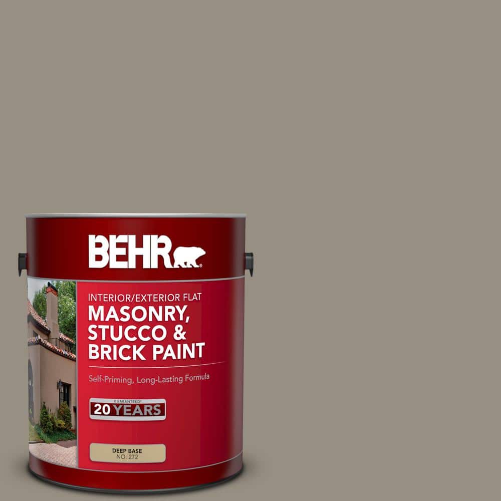 BEHR 1 gal. #N320-5 Gray Squirrel Flat Interior/Exterior Masonry ...