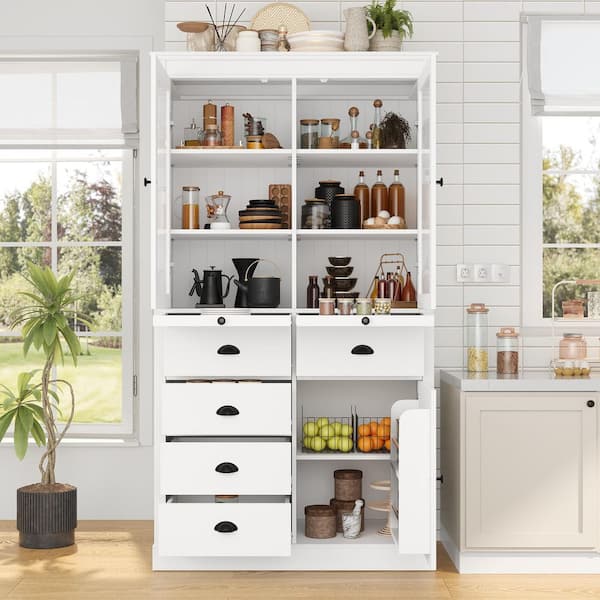 Reviews for COWLOWN 40 in. W x 20 in. D x 72 in. H White Linen Cabinet ...
