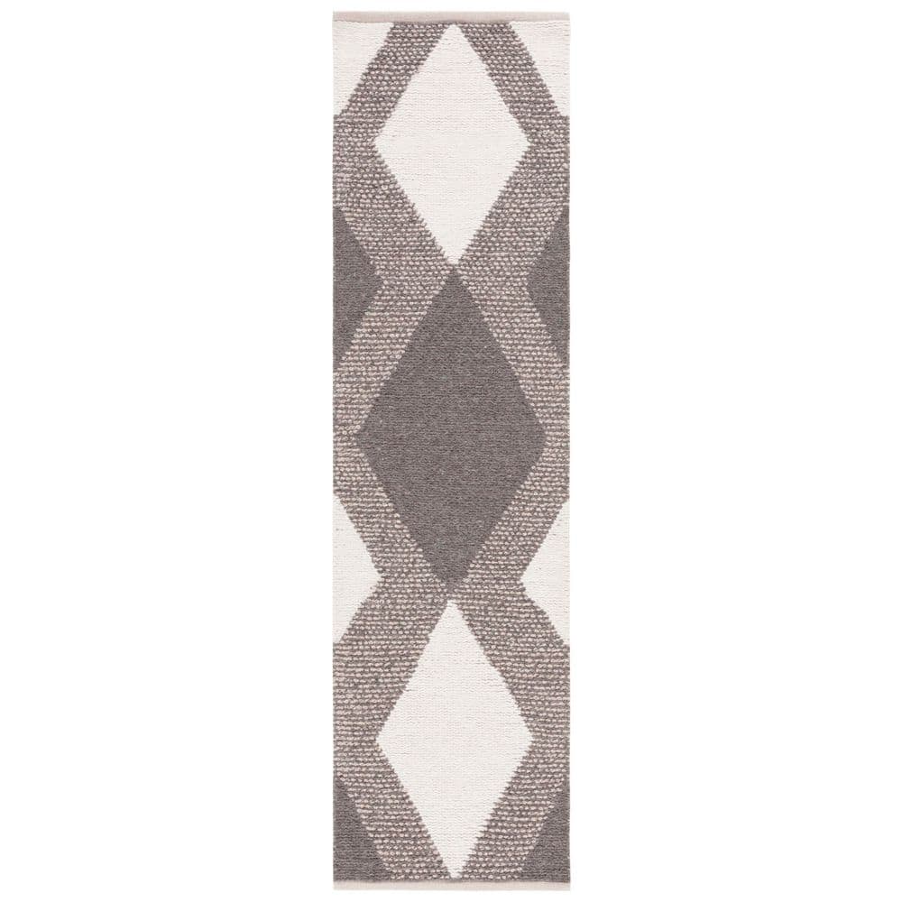 SAFAVIEH Natura 2 ft. x 8 ft. Ivory/Beige Abstract Diamond Runner Rug ...