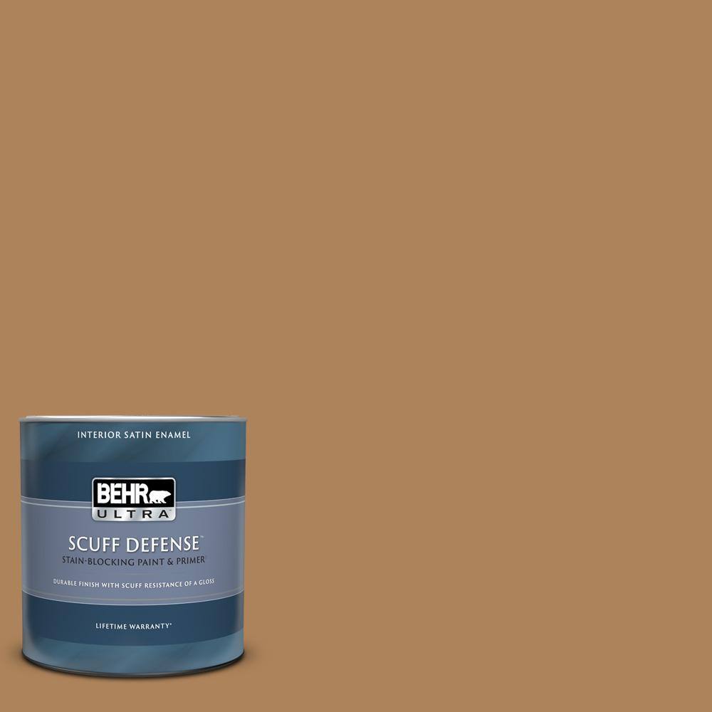 BEHR ULTRA 1 qt. #S260-6 Circus Peanut Extra Durable Satin Enamel ...