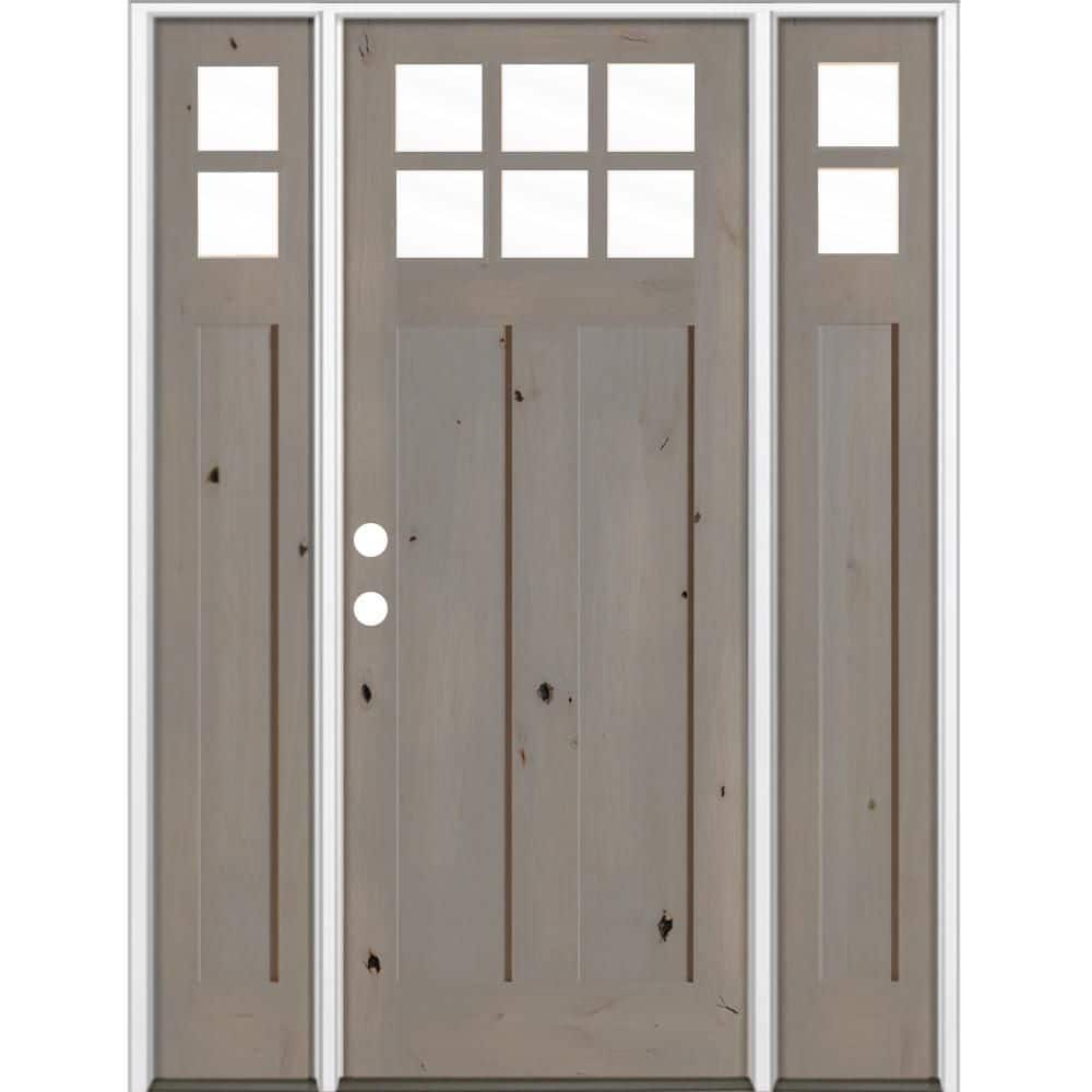Krosswood Doors 64 in. x 96 in. Knotty Alder Right-Hand/Inswing 6 Lite ...