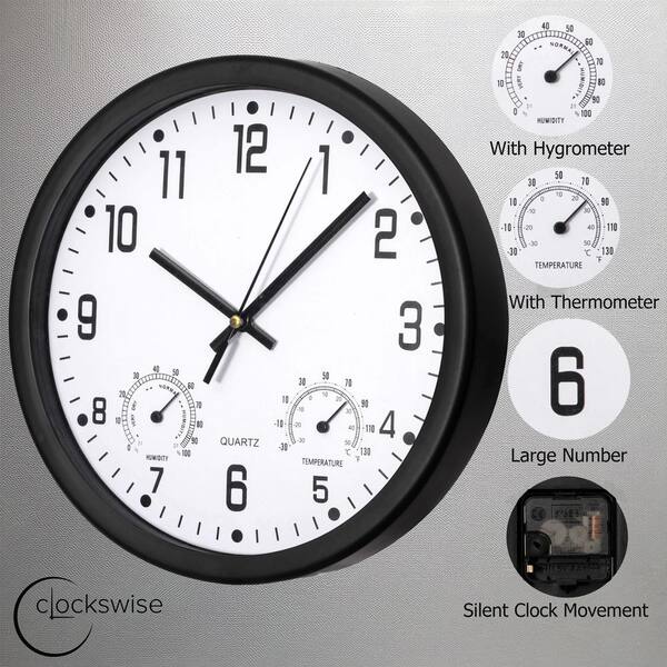 Non Ticking Quartz Wall Clock 18" Clockswise Wall Clock With ...