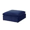 Best Master Furniture Remington Blue Velvet Square Modular Ottoman ...