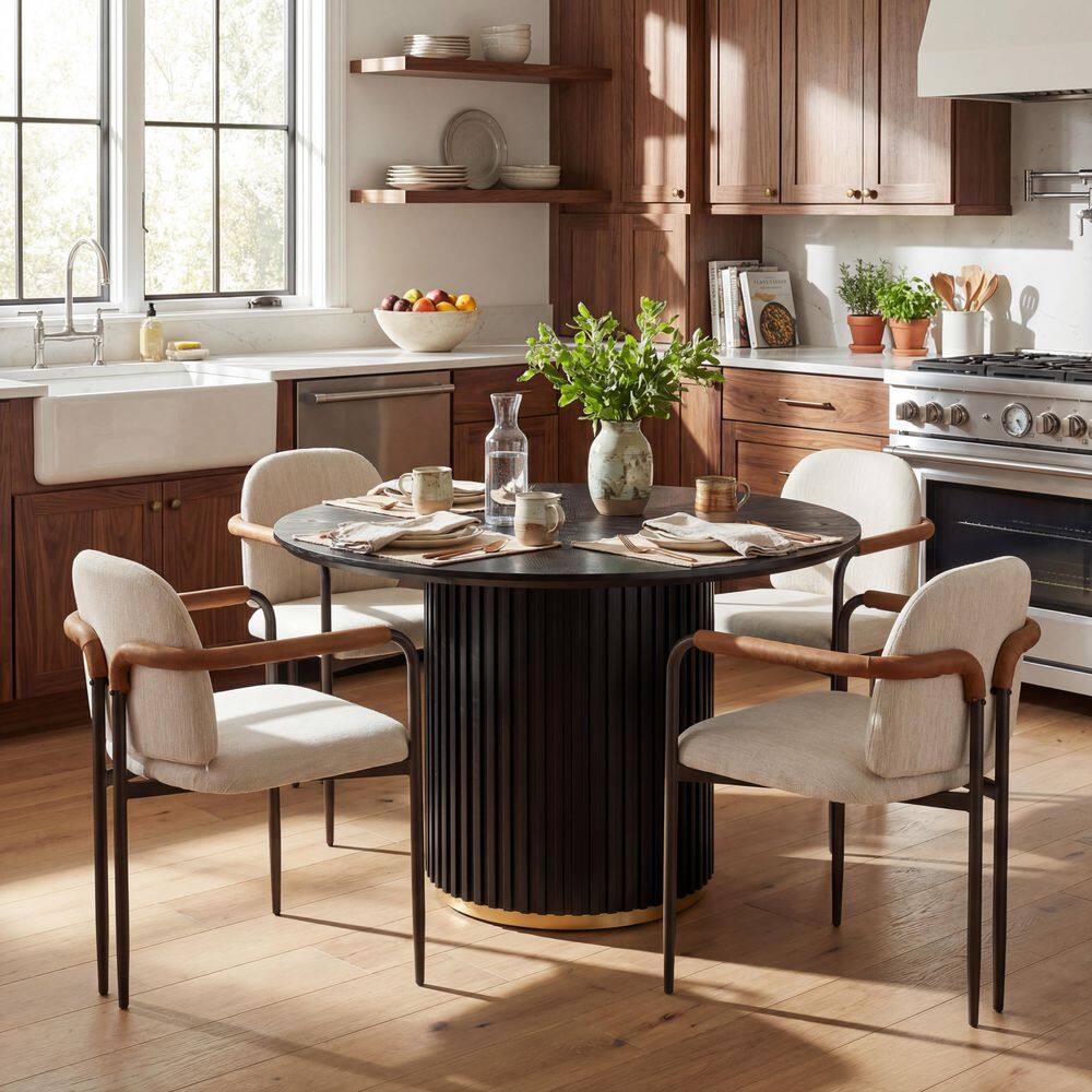 CHRISTOPHER KNIGHT HOME Annabelle 5-Piece Beige+Espresso Wood Top ...
