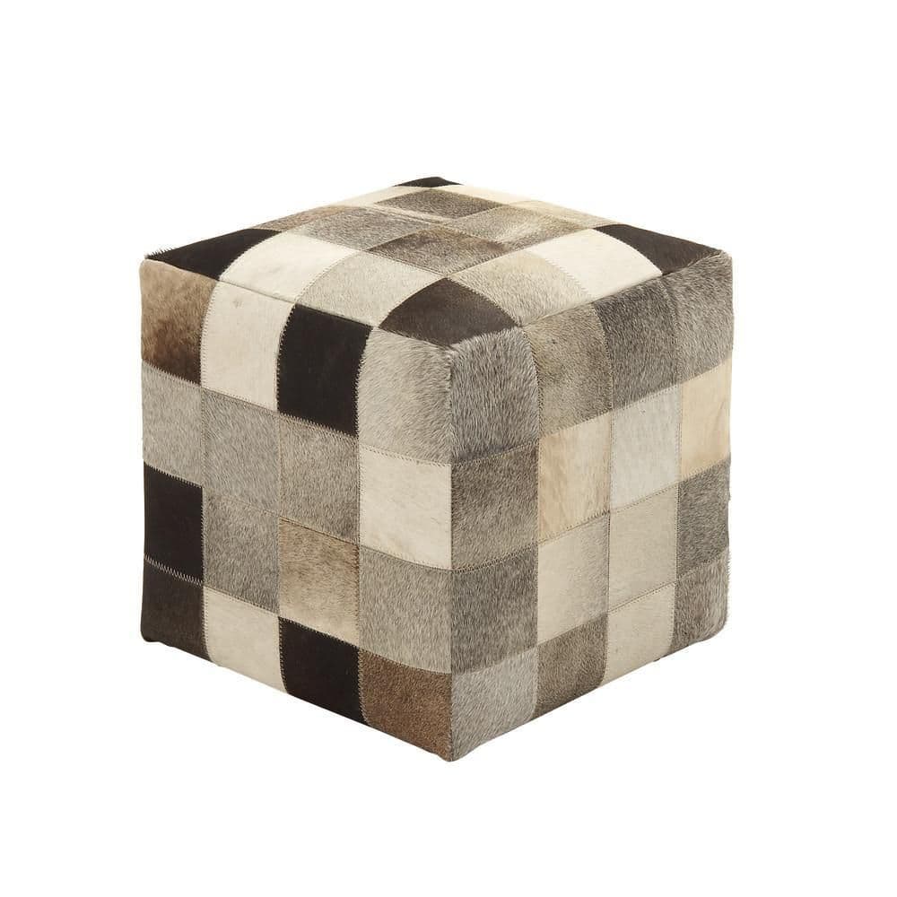 Litton Lane 16 in. Multi Colored Wood Contemporary Ottoman 95919 - The ...