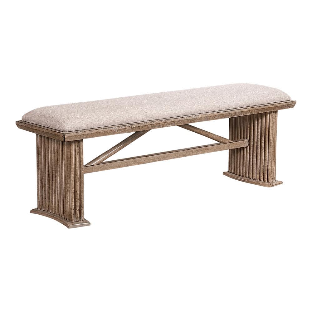 Furniture of America Luna Natural Ash Dining Bench without Back 59 in ...