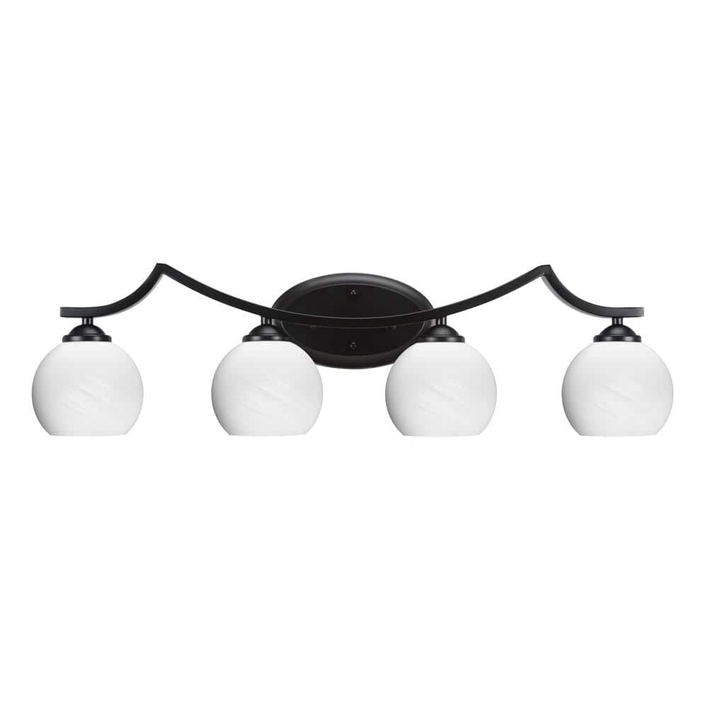 Cleveland 8 in. 1-Light Matte Black Vanity Light 5R54MB4101 - The Home ...
