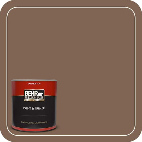 BEHR PREMIUM PLUS 1 qt. #N240-7 Joshua Tree Flat Exterior Paint ...