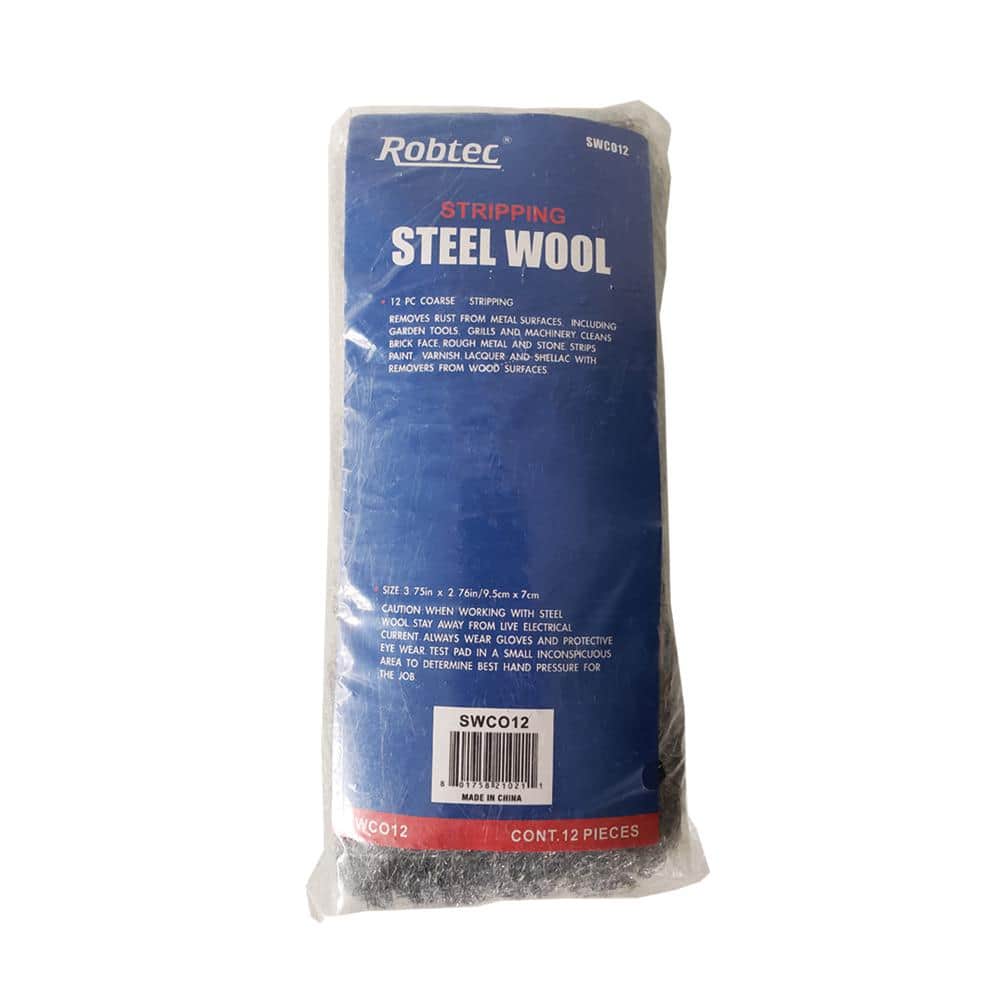 Robtec Grade #2 Coarse Steel Wool Pads (12-Pack) SWCO12 - The Home Depot