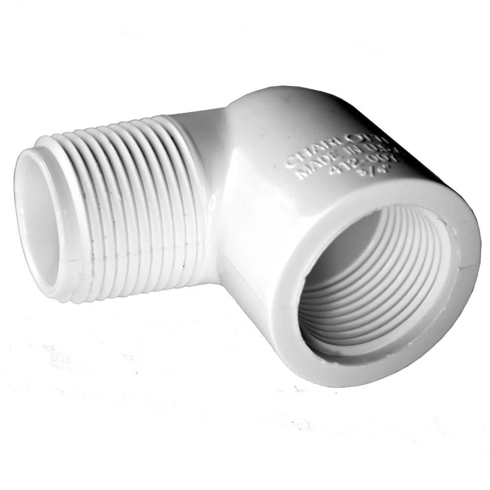 Charlotte Pipe 3/4 in. PVC Schedule. 40 90-Degree MPT x FIP Street Elbow Fitting PVC 02307 0800HD