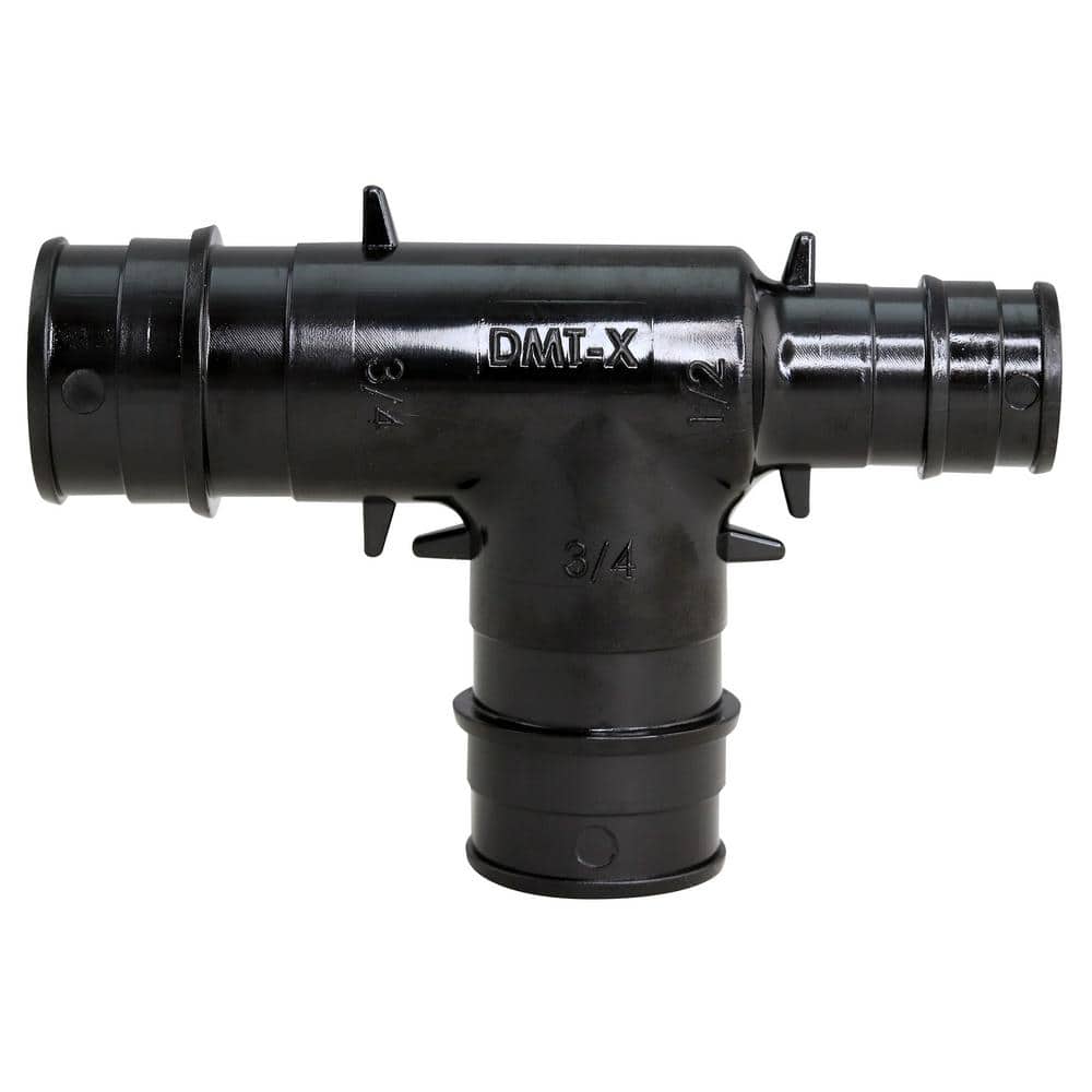 Apollo 3/4 in. x 1/2 in. x 3/4 in. Poly-Alloy PEX-A Barb Reducing Tee EPXPAT341234 - The Home Depot