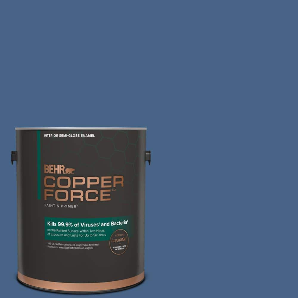 COPPER FORCE 1 gal. #PPU15-04 Mosaic Blue Semi-Gloss Enamel Virucidal ...