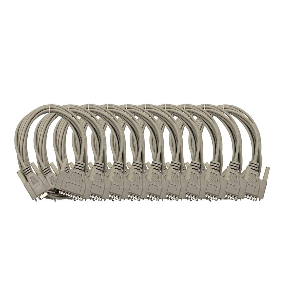 Micro Connectors, Inc 10 ft. AT Modem Serial (DB9 Female to DB25 Male ...