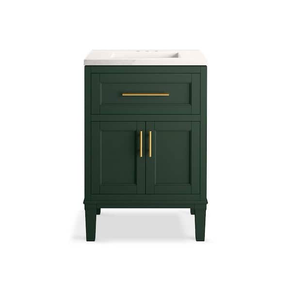 KOHLER Chesil 24 in. Single Sink Freestanding Emerald Green Bath Vanity ...