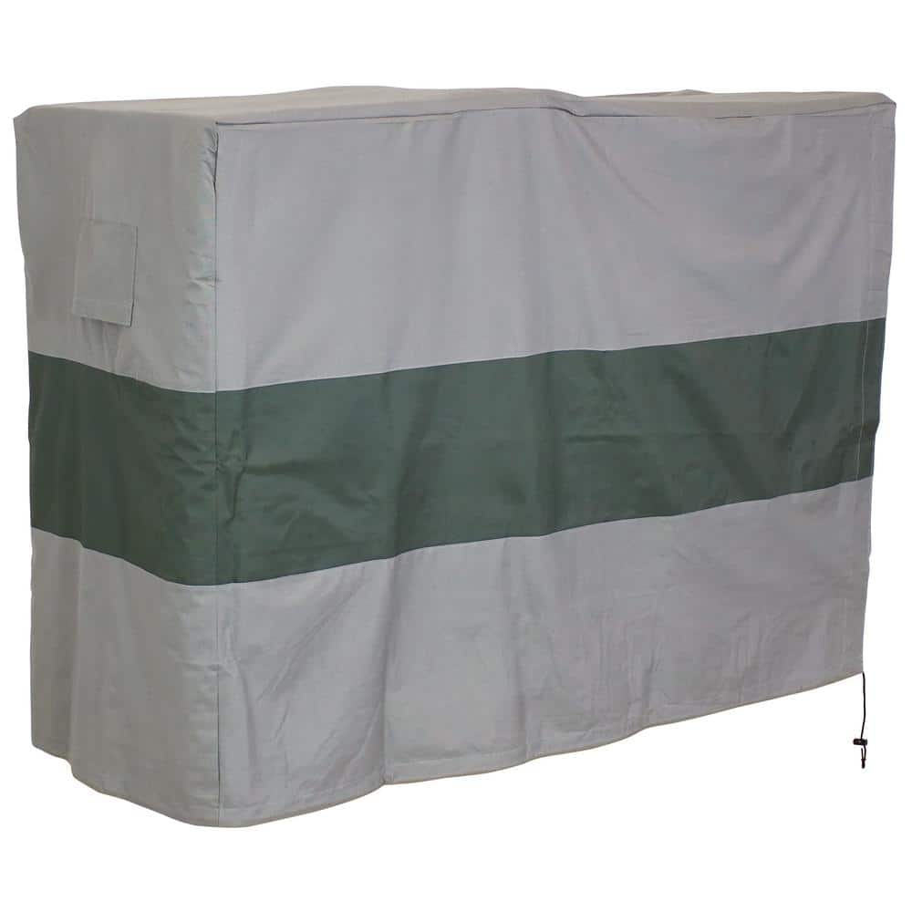 Sunnydaze 8 ft. Gray Waterproof with Green Stripe Log Rack Cover NY-821 ...