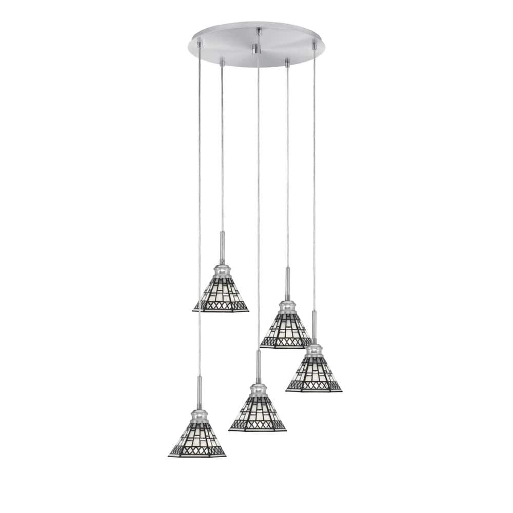 Albany 60-Watt 18.25 in. 5-Light Brushed Nickel Cord Pendant Light ...