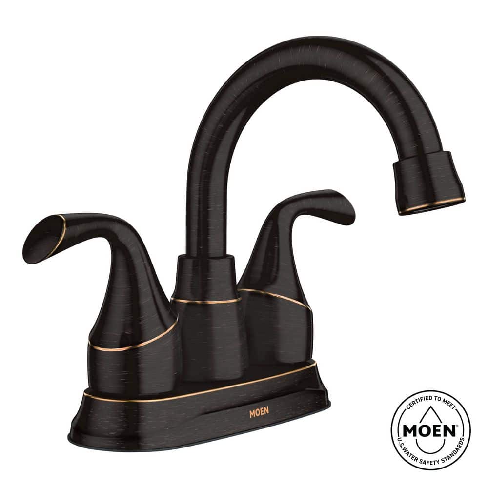 MOEN Idora 4 in. Centerset 2-Handle Bathroom Faucet in Mediterranean ...