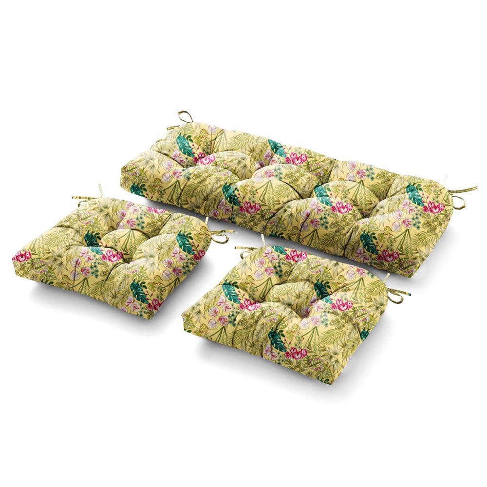 BLISSWALK 3 Piece Outdoor Loveseat Cushions Deep Seating 19"L x 44" W x 5 in.H For Patio ...