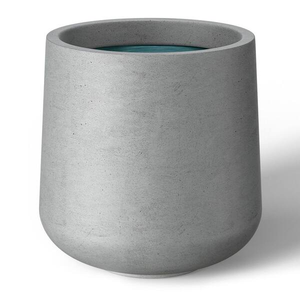 DurX-litecrete Enhanced Interior 19.5 in. x 9.5 in. Concrete Gray Round ...