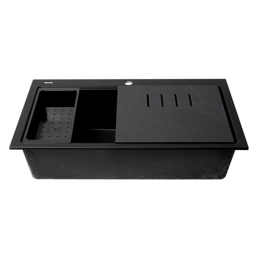 ALFI BRAND Drop-In Granite Composite 34 in. Single Bowl Kitchen Sink in ...