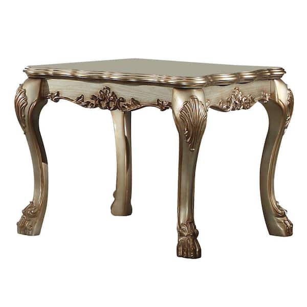 Benjara 24 in. Height Gold Patina Wooden End Table BM177682 - The Home ...