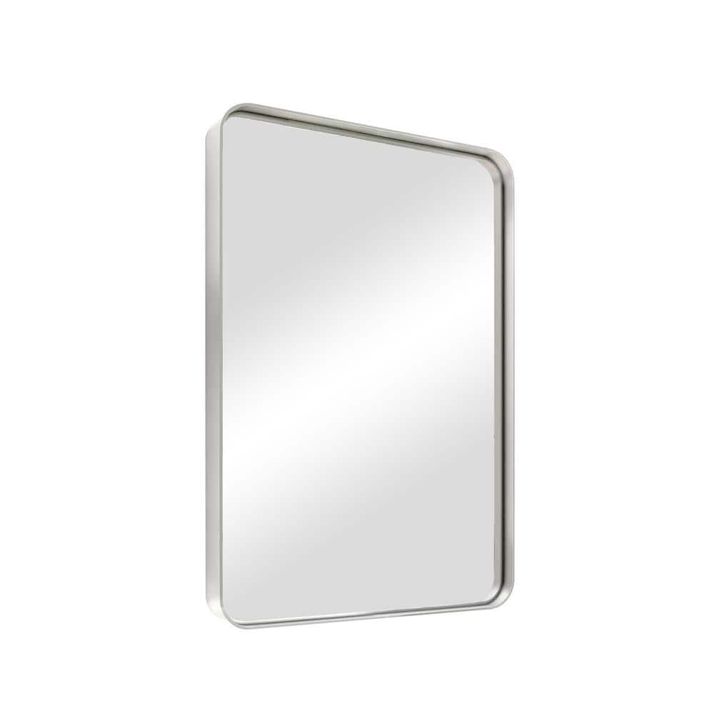 Lumioca Silver 26 in. W x 34 in. H Rounded Rectangle Aluminum Alloy ...