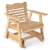 HONEY JOY 1-Piece Fir Wood Outdoor Rocking Chair Glider Chair with ...
