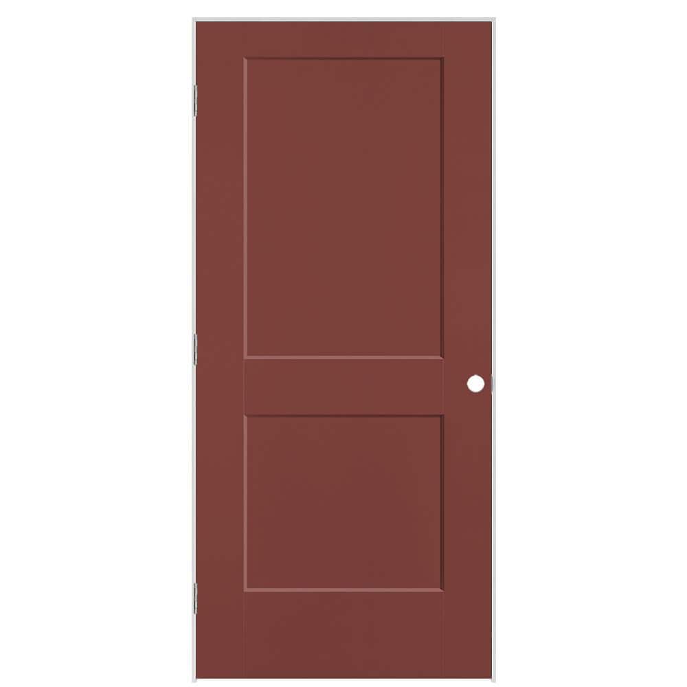 Masonite 36 in. x 80 in. 2-Panel Logan Right-Hand Solid Core Red Bluff ...