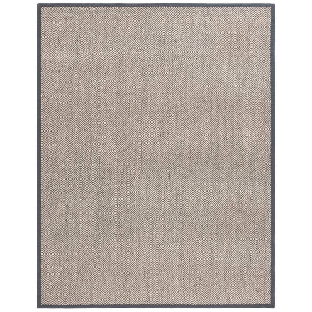SAFAVIEH Martha Stewart Natural/Dark Gray 9 ft. x 12 ft. Border ...
