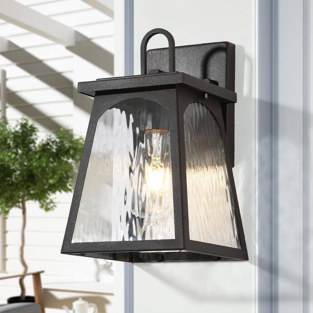 LNC Modern 1-Light Rusty Bronze Outdoor Wall Lantern Sconce with Water ...