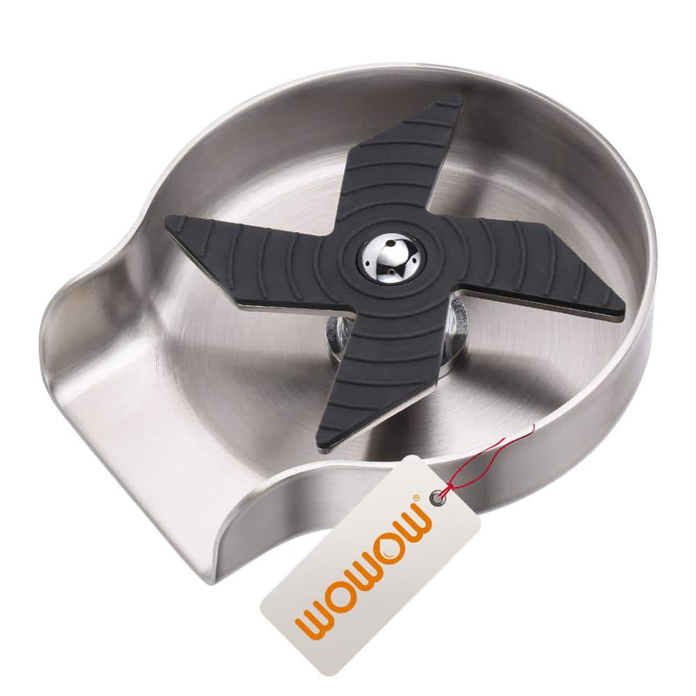 WOWOW Windmill Fan Blade Sink Glass Rinser for Kitchen Sink in Brushed ...