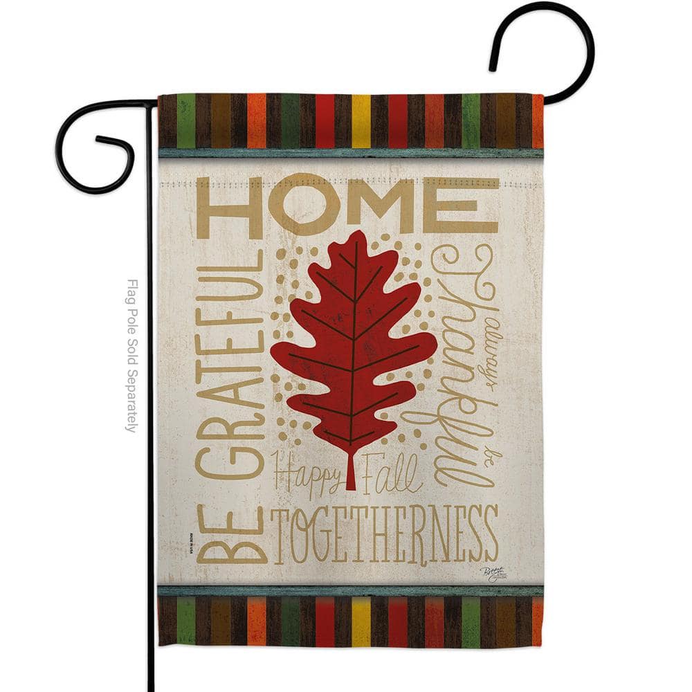 Breeze Decor 13 in. x 18.5 in. Home Be Grateful Garden Flag Double ...