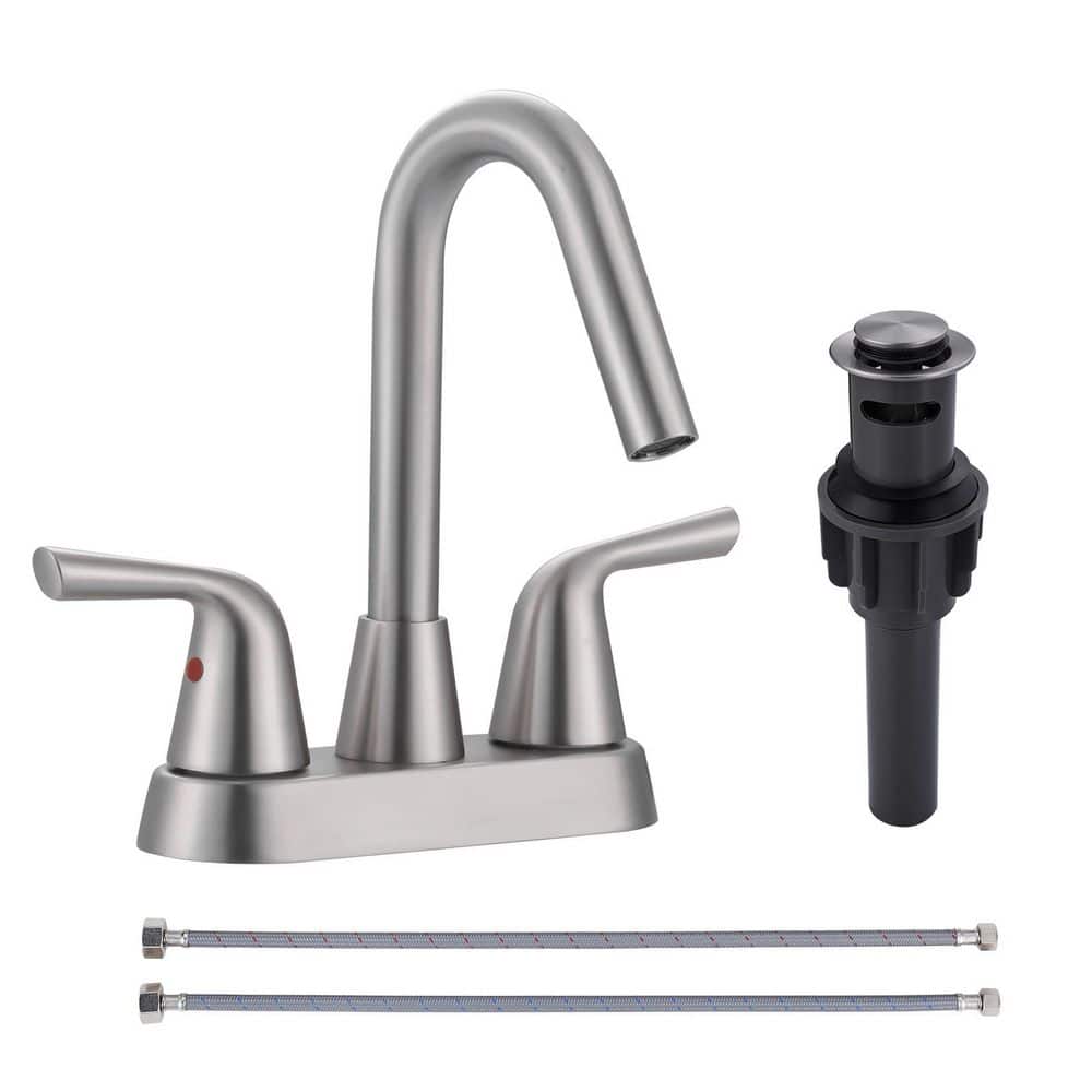 AVITAS Double Handle 4 in. Centerset High Arc Bathroom Faucet, Basin ...