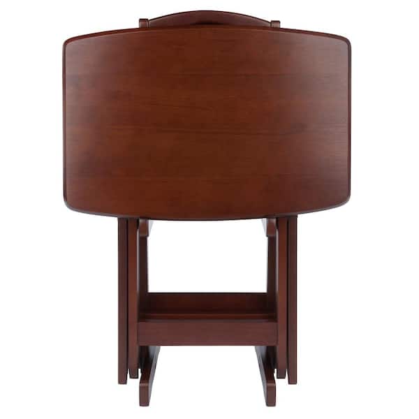 Darryl 23.62 in. Oversize Walnut 5 Piece Snack Table