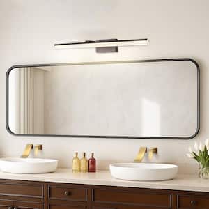 KAISITE 32 in. 1-Light Modern Bathroom Light Fixture Over Mirror Black ...