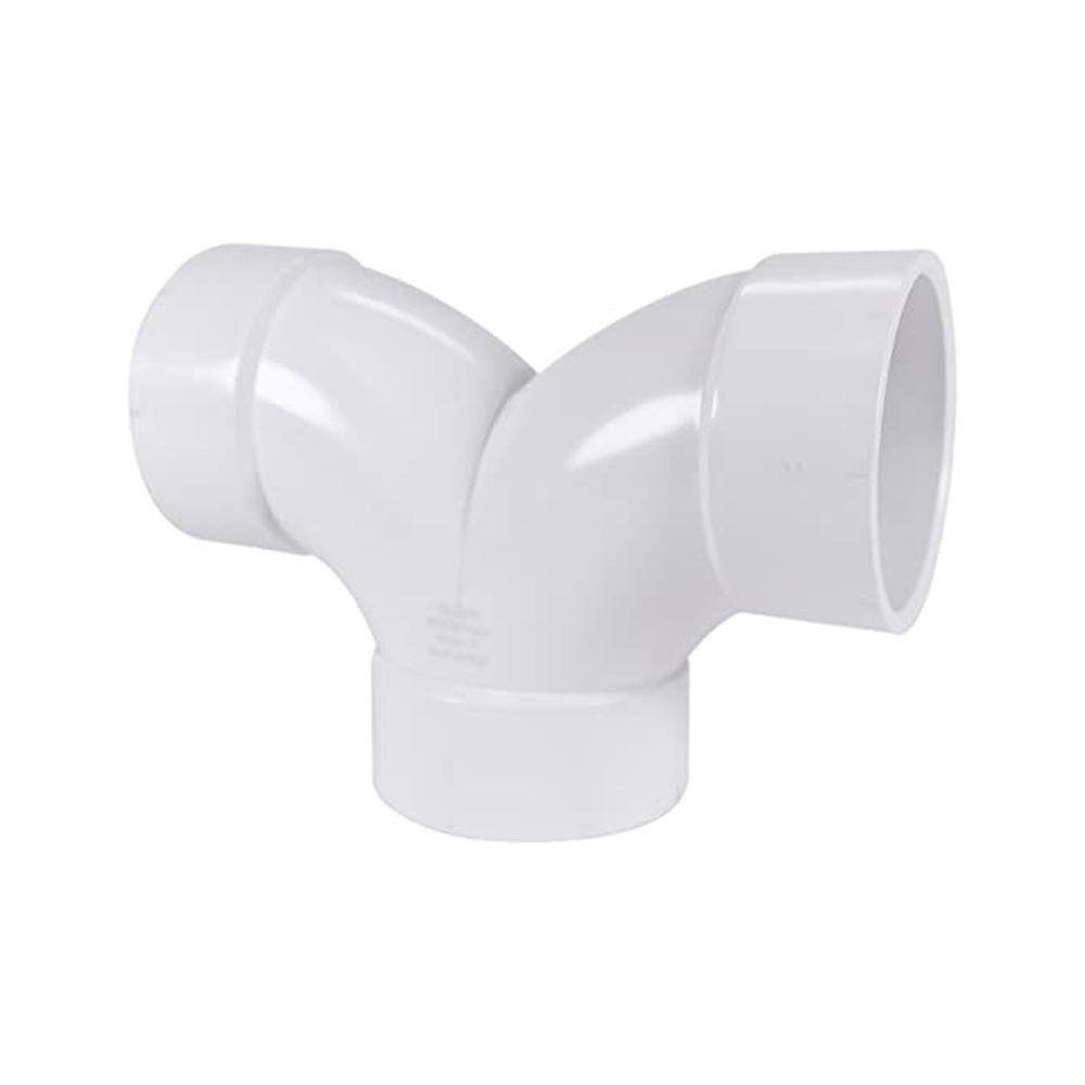 VPC 2 in. PVC DWV Double 90-Degree All Hub Elbow Fitting 34-LP327-020B ...