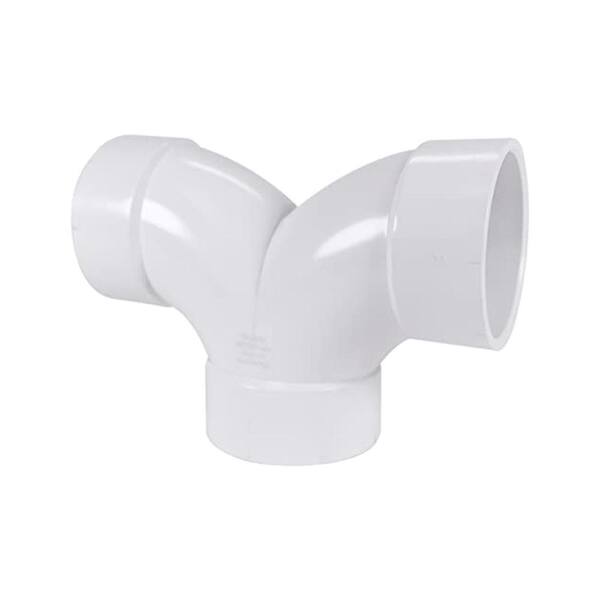VPC 2 in. PVC DWV Double 90-Degree All Hub Elbow Fitting 34-LP327-020B ...