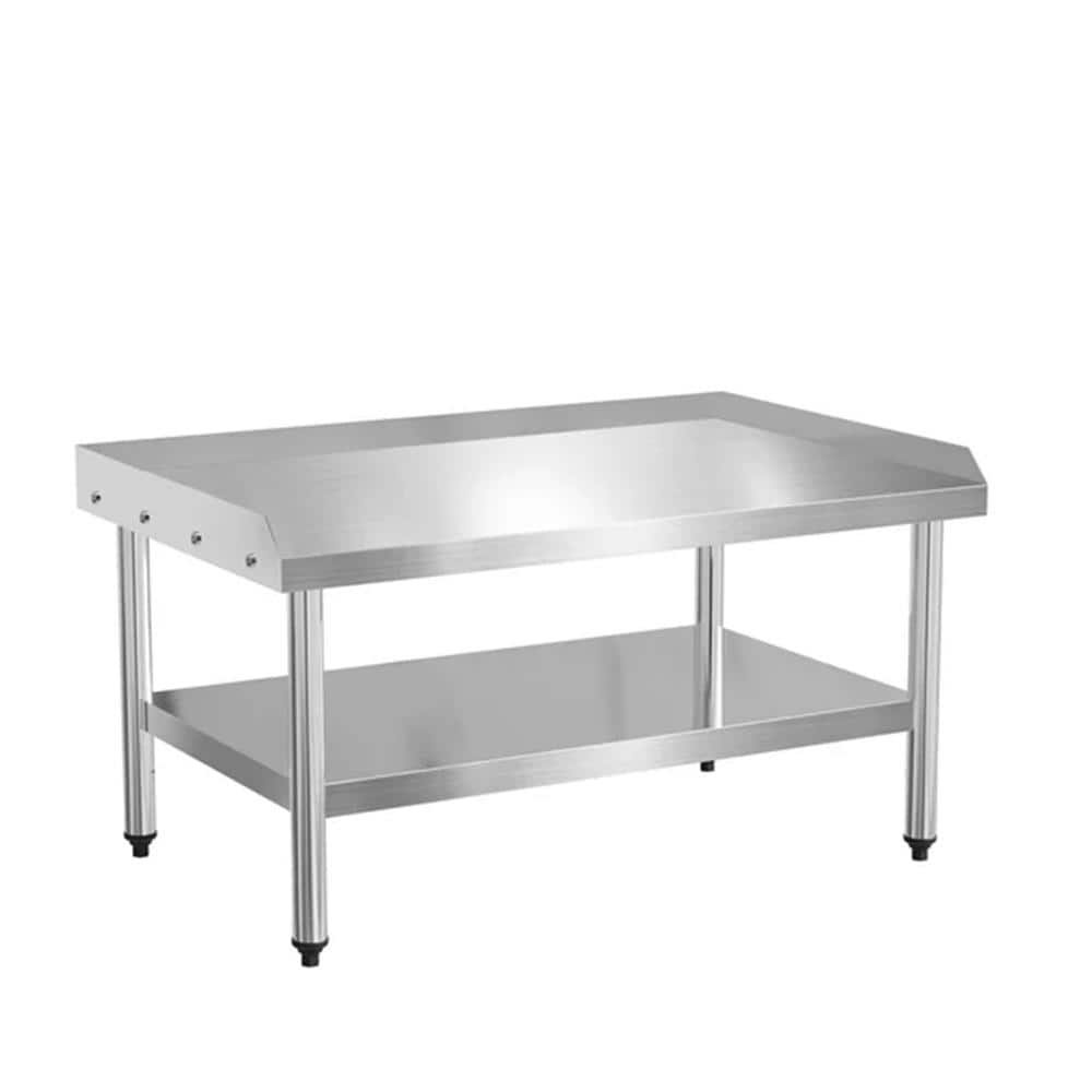 Karl home Silver Stainless Steel Kitchen Prep Table with Shelf ...