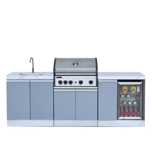 PROKAn Bespoke 5B Propane Grill Island Modular Outdoor Kitchen in Matt ...