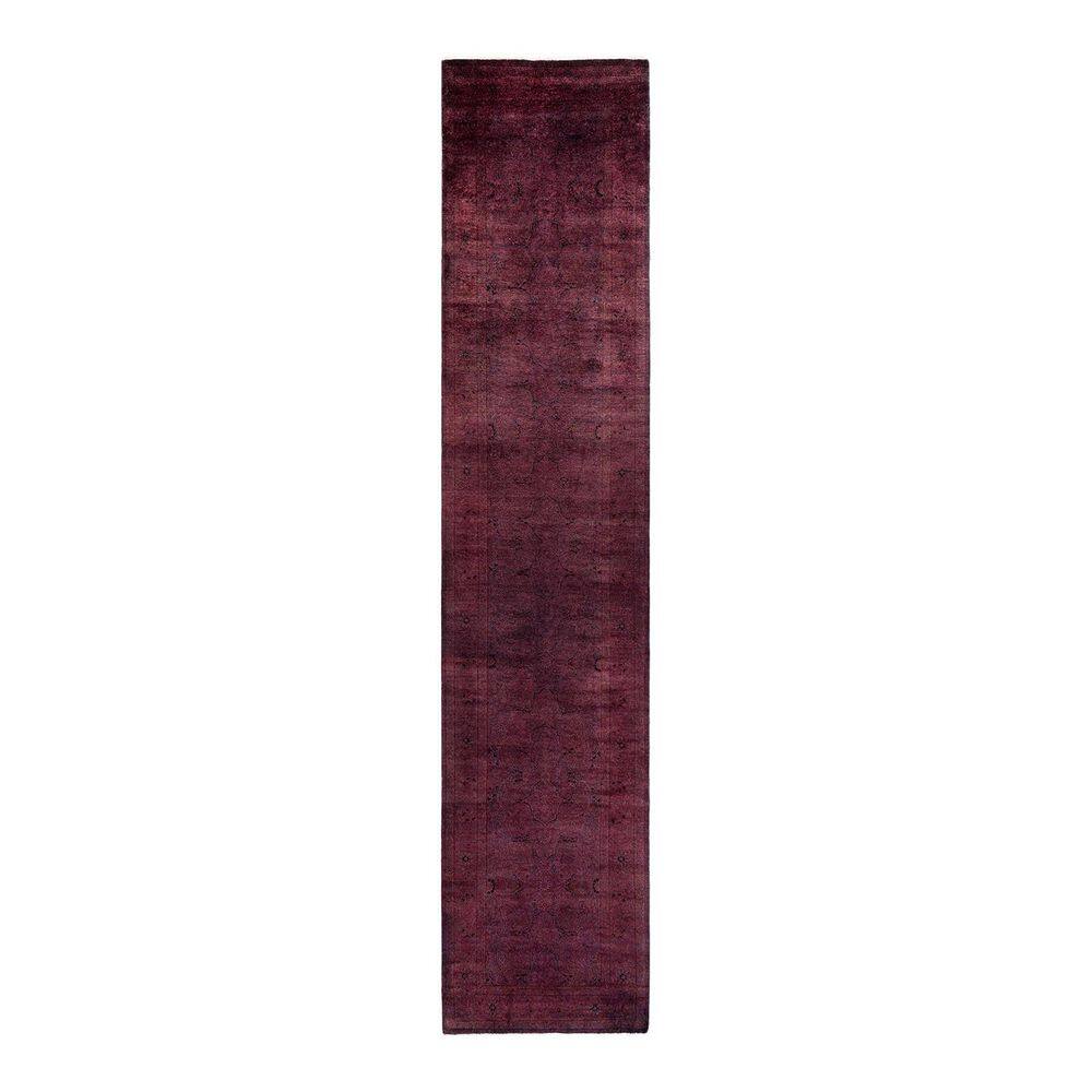 Chloe & Olivia Home Overdyed Purple 2 ft. 6 in. x 12 ft. 1 in. Wool ...
