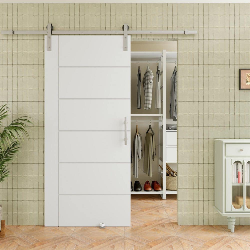 ARK DESIGN 36 in. x 80 in. 6-Panel Blank Pattern White Primed MDF ...