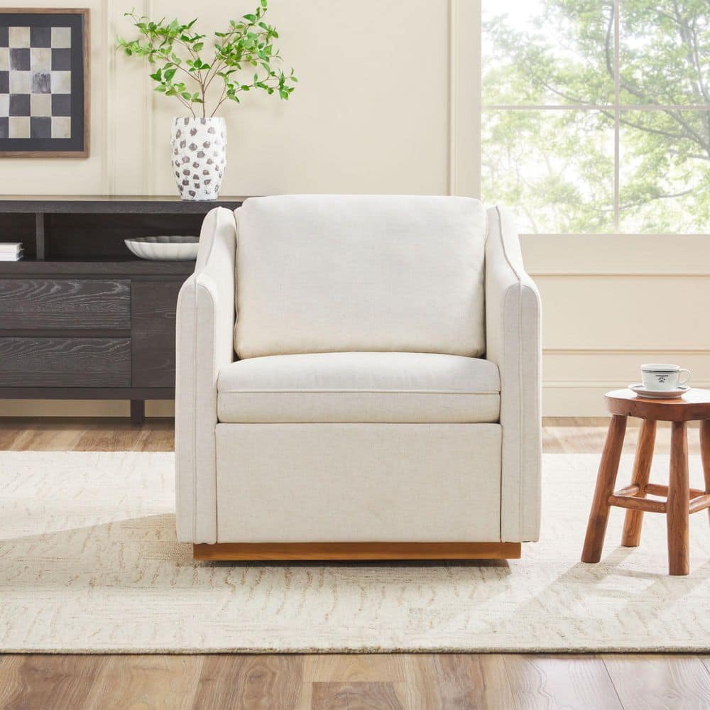 Walker Edison Furniture Company Nash Cream Modern Farmhouse Swivel ...